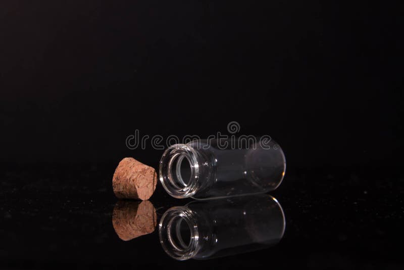 Opened Glass Bottle in the Dark Stock Photo - Image of object ...