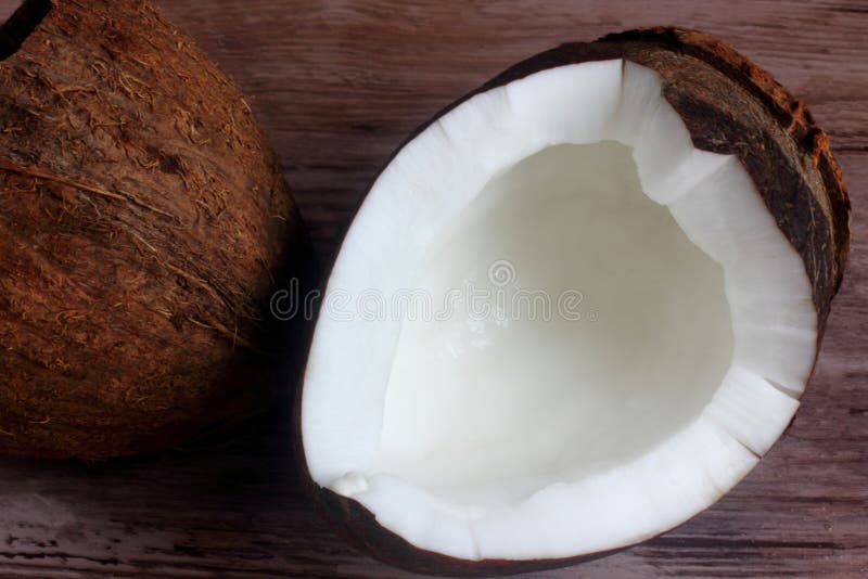 Fresh Coconut - Open with Green Leaves Stock Photo - Image of nutrition ...