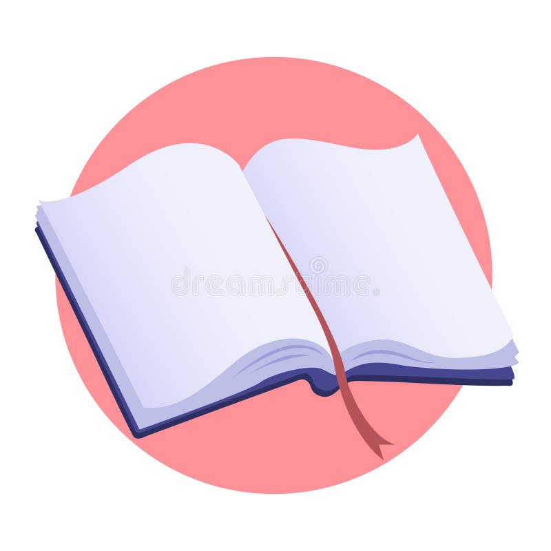 Opened Handbook with a Bookmark Stock Vector - Illustration of ...