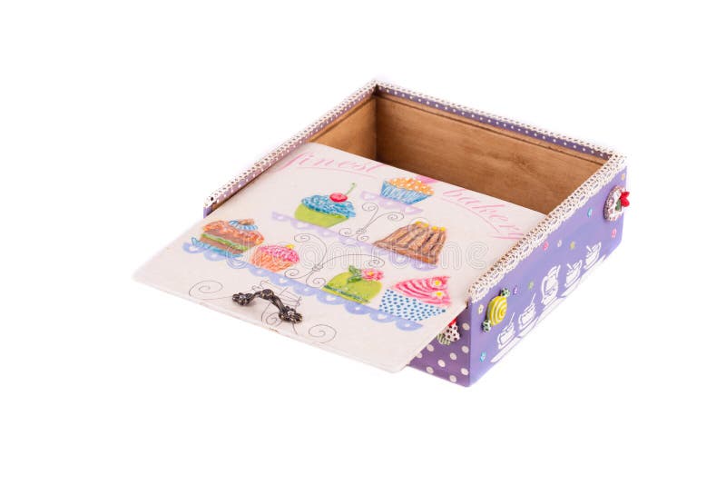 Opened handmade gift box. stock image. Image of pattern - 42922423