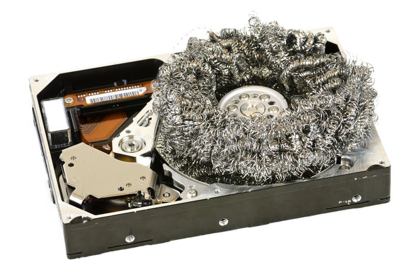 Opened Hard-disc with Steel Wool #2 Stock Photo - Image of magnetic ...