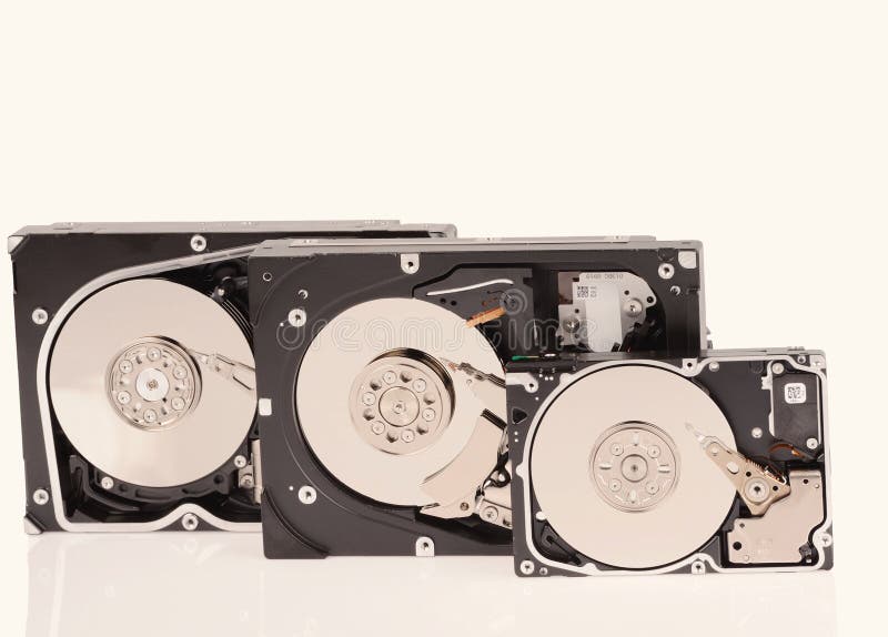 Opened hard disk drives stock image. Image of computer - 157083457