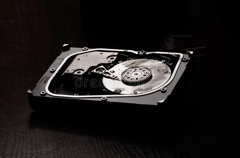 Opened Hard Disk after the Fire Stock Photo - Image of binary, bytes ...