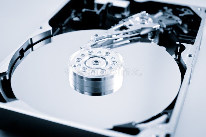 Opened Hard Drive, Color Processed Stock Image - Image of computer ...