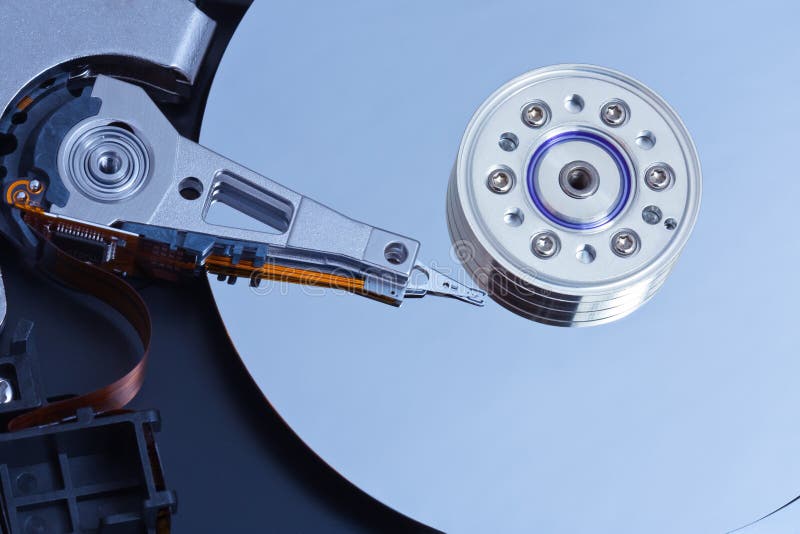 An Opened a Hard Drive, Shot Close-up Stock Image - Image of open, data ...