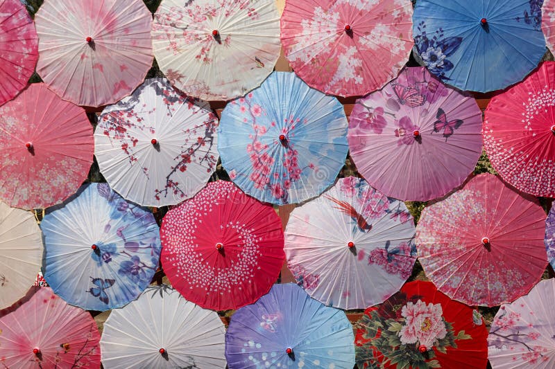 Opened Japanese Umbrella Fills in the Whole Screen Stock Photo - Image ...