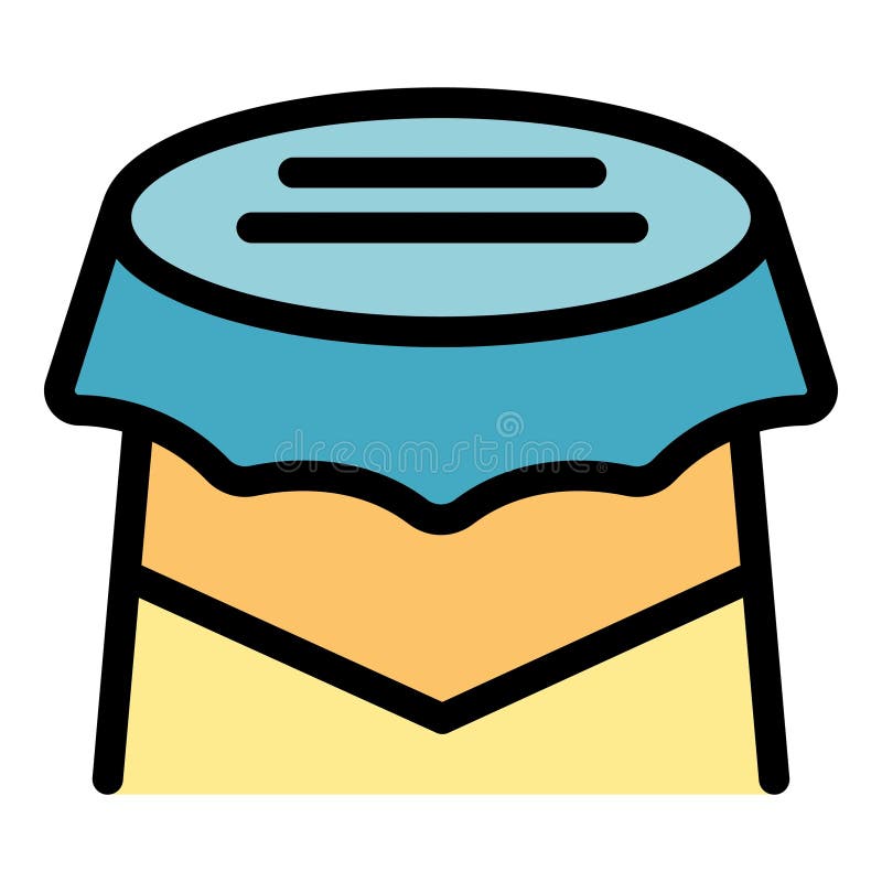 Opened Jar with Blue Cap Showing Food Inside Stock Illustration ...