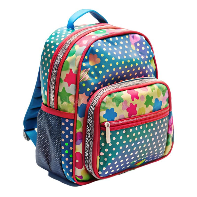 Opened Kids Backpack Isolated on White Background Stock Illustration ...