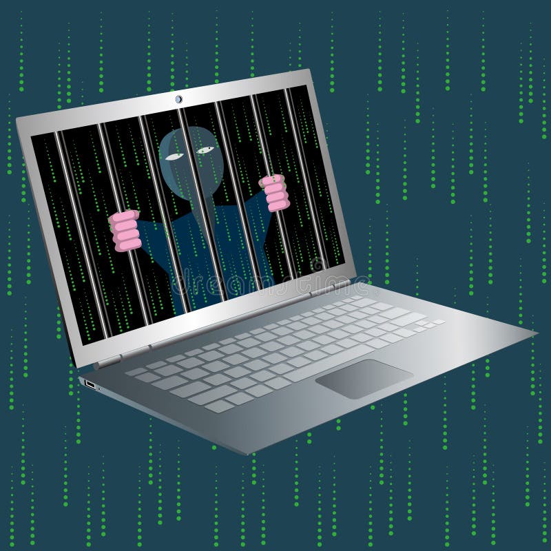 Opened Laptop. Hacked Hacker Stock Vector - Illustration of hacker ...
