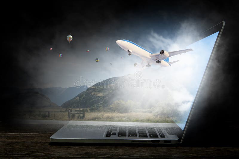 Opened laptop. Mixed media stock image. Image of background - 127873365