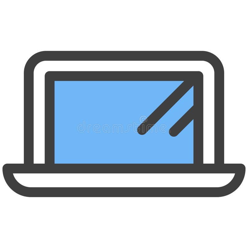 Opened Laptop Portable Pc Computer Vector Icon Stock Illustration ...