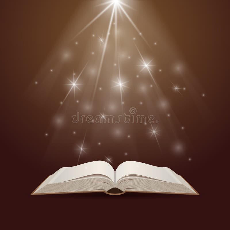 Opened magic book stock vector. Illustration of textbook - 94559635