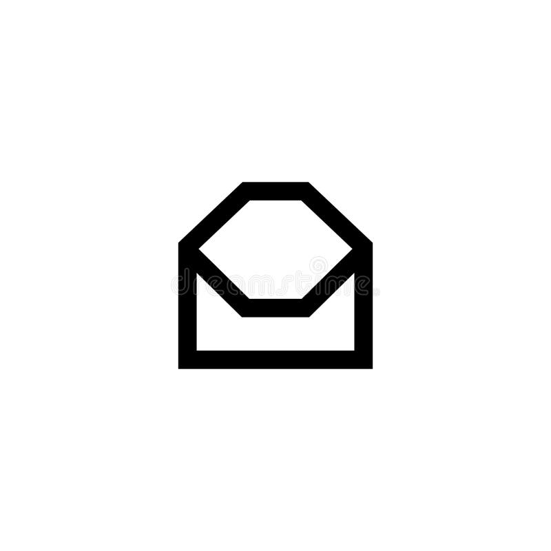Opened Mail Envelope Icon Simple Line Style Vector Perfect Web and ...