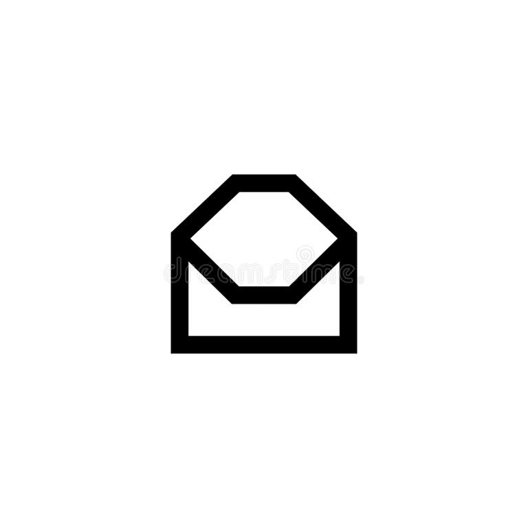 Opened Mail Envelope Icon Simple Line Style Vector Perfect Web and ...