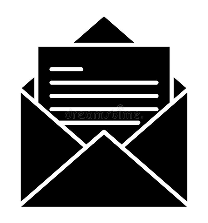 Letter Email Icon Silhouette. Mail Envelope Symbol Stock Vector ...