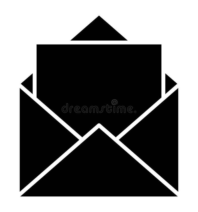 Letter Email Icon Silhouette. Mail Envelope Symbol Stock Vector ...