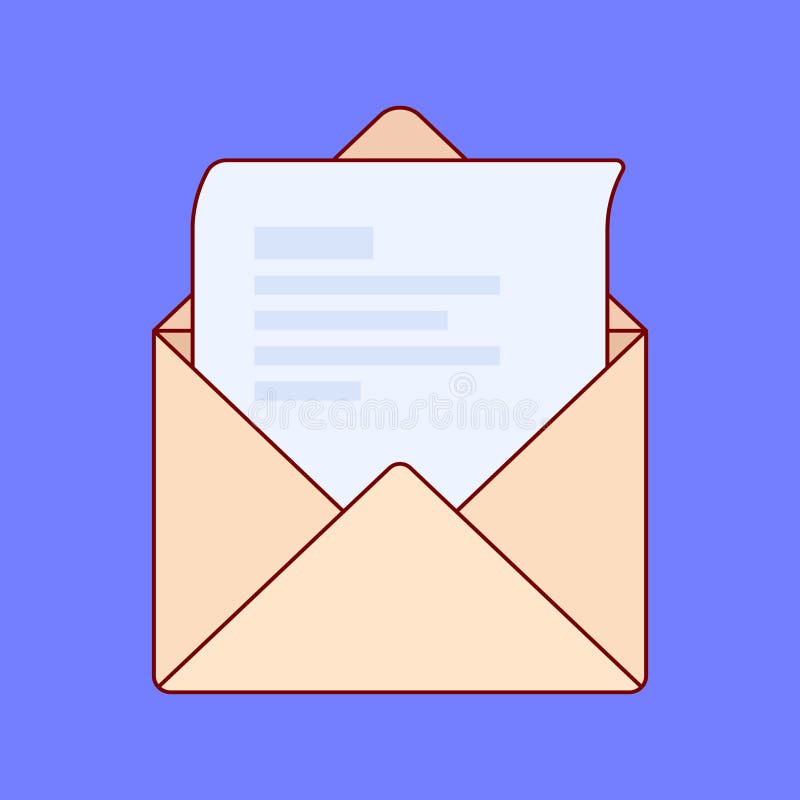 Opened Mail Icon Vector. Marketing Mail Vector Illustration Stock ...
