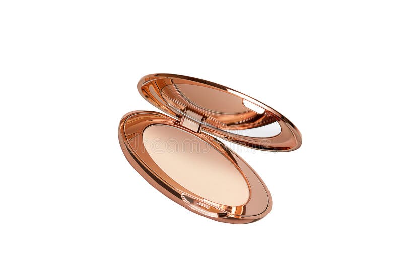 Opened Make Up Powder, Isolated on White. Levitation Stock Photo ...