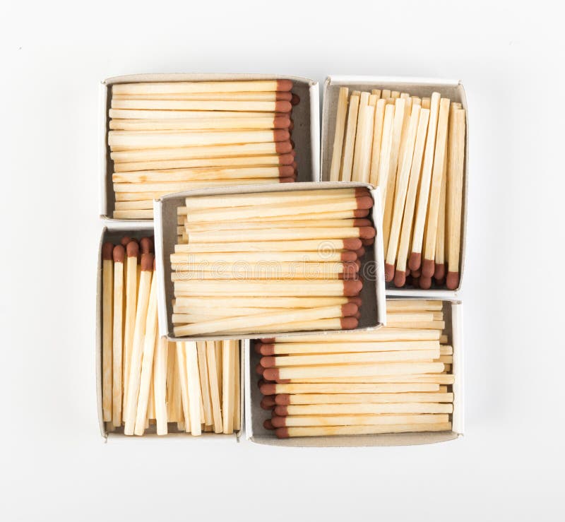 Opened Matchboxes with Brown Matches Stock Image - Image of stick ...