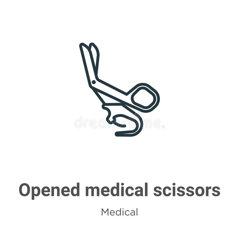 Opened Medical Scissors Icon Vector Sign and Symbol Isolated on White ...