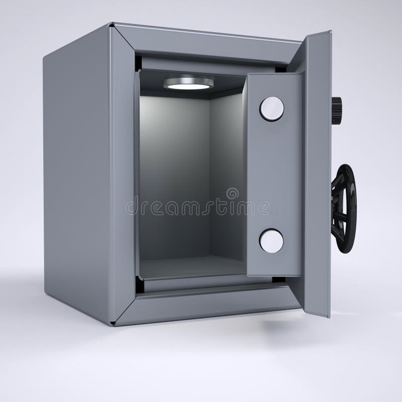Opened metal safe stock illustration. Illustration of isolated - 40300847