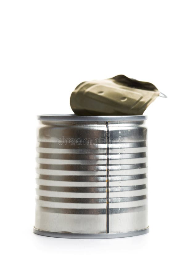 Opened Metal Tin Can, Isolated on White Background Stock Photo - Image ...