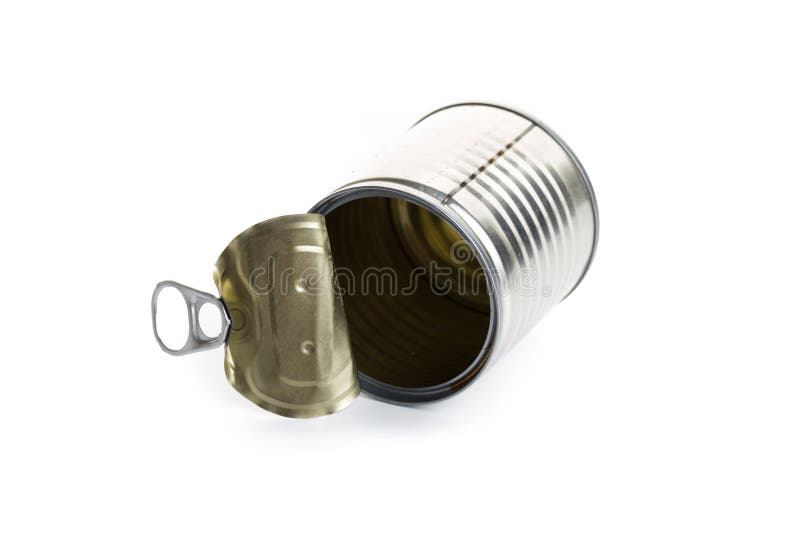 Opened Metal Tin Can, Isolated on White Background Stock Photo - Image ...