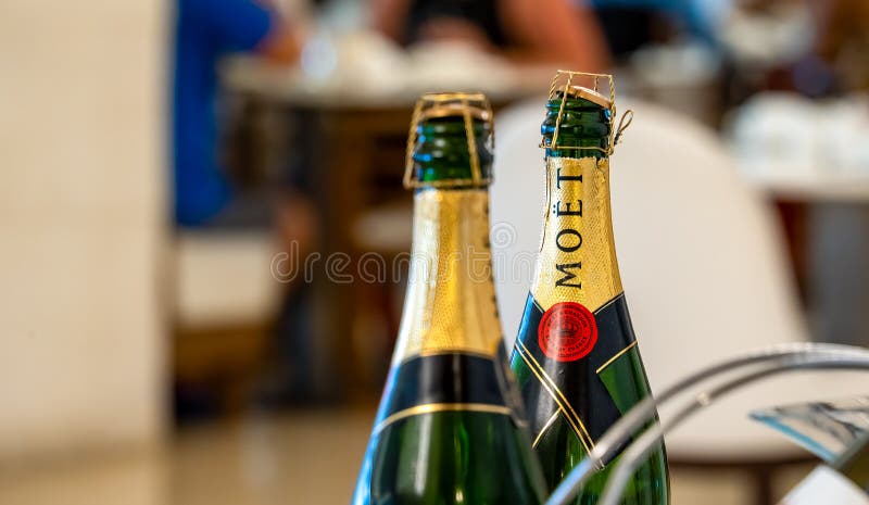 Opened Moet Champagne Bottles in a Restaurant Editorial Image - Image ...
