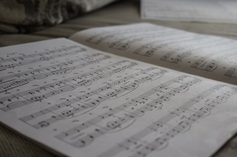 The Opened Music Book for Playing a Piano Stock Image - Image of music ...