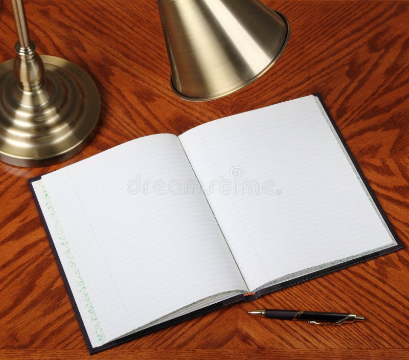 Opened notebook stock photo. Image of blank, lamp, logbook - 18065376