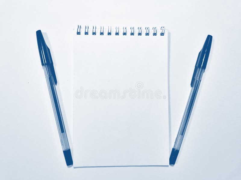 Opened Notebook Paper with Pen. PANTONE Blue, Classic Blue, Phantom ...