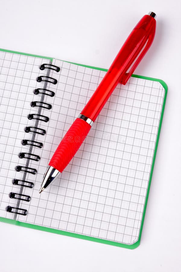 Opened Notebook and Red Pen Stock Image - Image of teaching, creativity ...