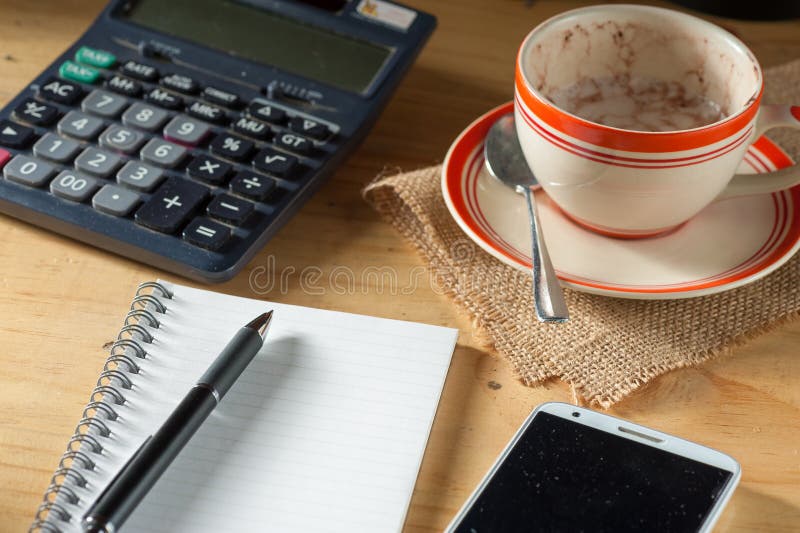 Opened Notebook on Wood Table Stock Photo - Image of diary, idea: 61649702