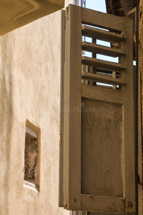 Opened Old Shutter of the Window Stock Photo - Image of ancient ...