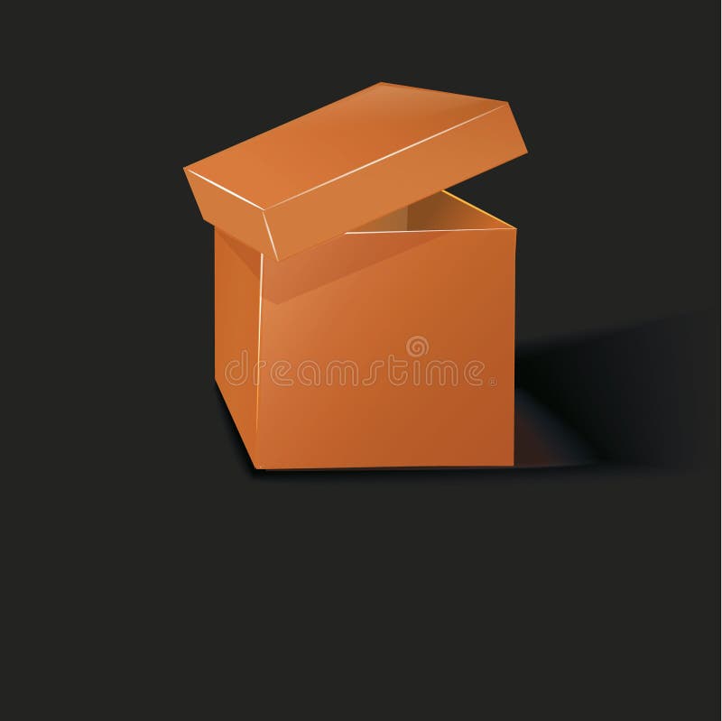 Opened orange box stock vector. Illustration of design - 62268054