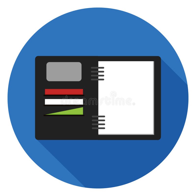 Opened Organizer Icon in Flat Design. Stock Illustration - Illustration ...