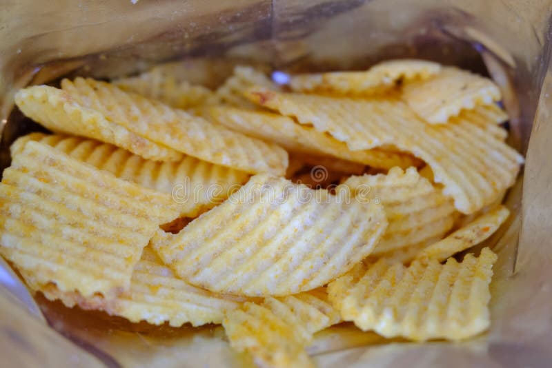 Opened Pack of Original Taste Delicious Potato Chips Stock Photo ...