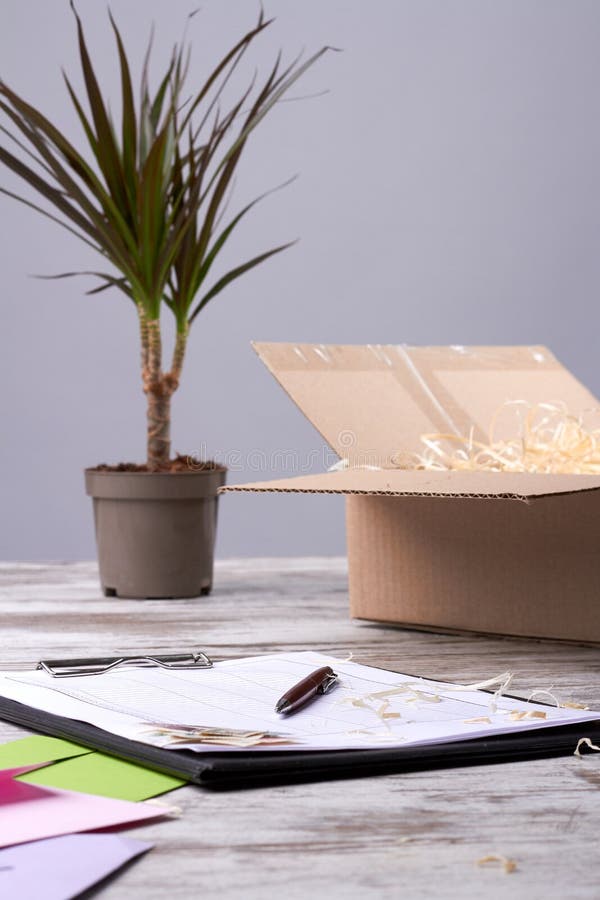 Opened Package and Clipboard with Paper. Stock Photo - Image of credit ...