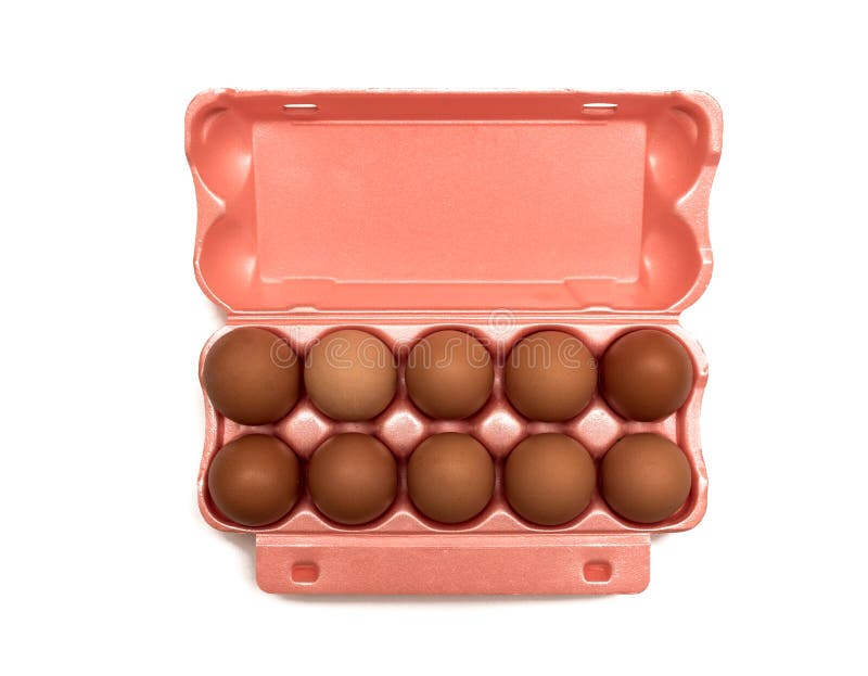 Opened Packaging for Eggs. Pink Color. Isolate Stock Image - Image of ...