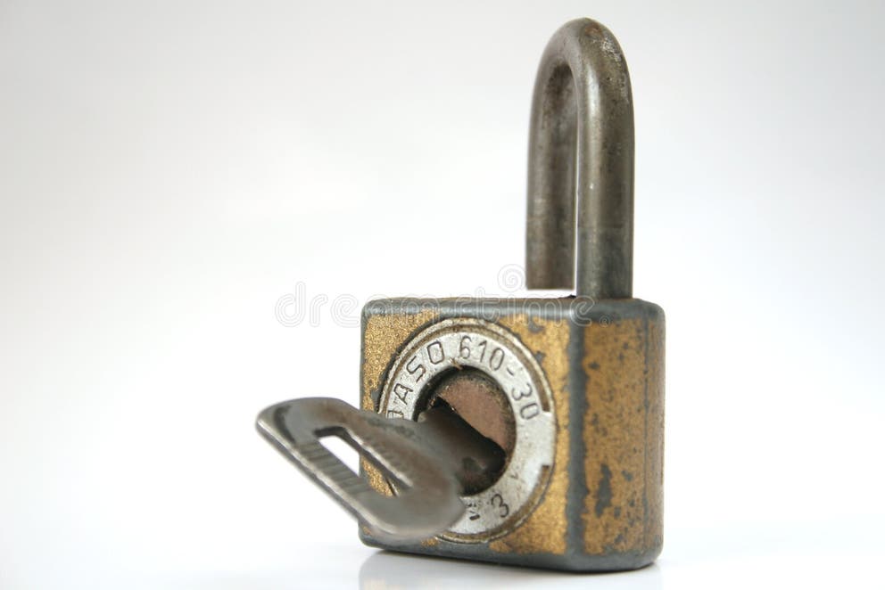Opened padlock isolated stock image. Image of padlock - 1074437