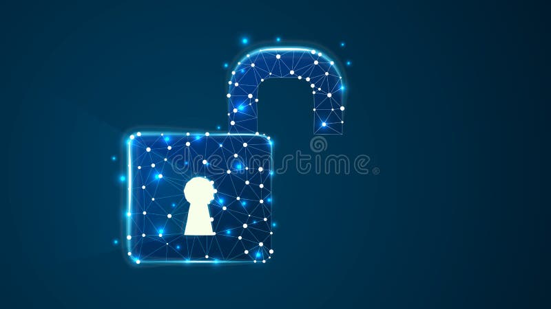 Opened Padlock with Long Light Shadow from the Keyhole. Vector ...
