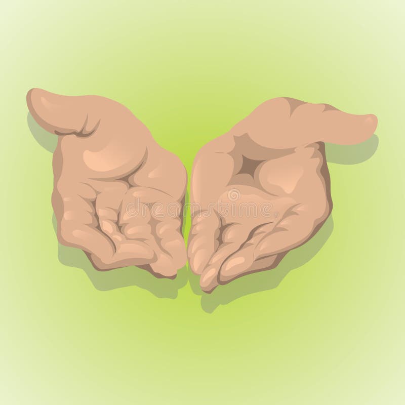 Open Palm Hand Gesture. Vector Illustration Decorative Design Stock ...