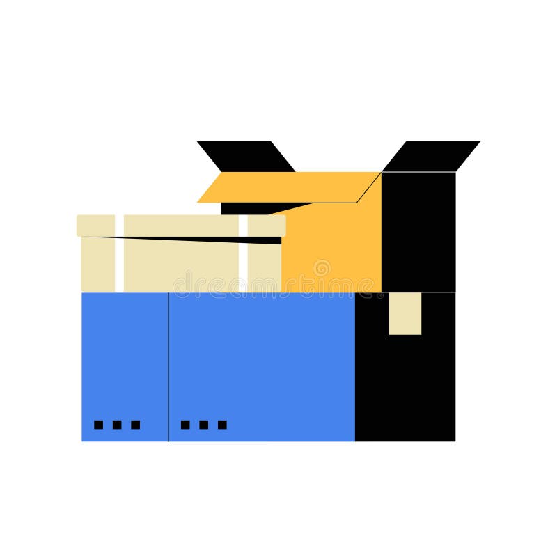 Opened Parcel Box in Flat Vector Illustration Symbolizing Package ...