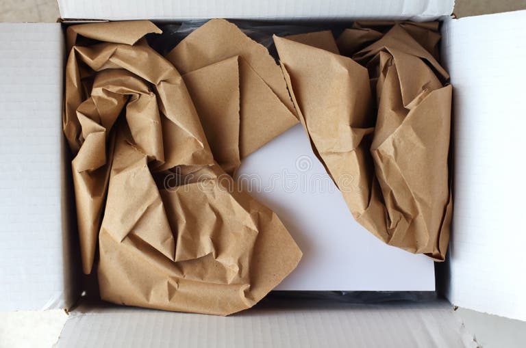 Opened Parcel and Gift Card Inside Stock Image - Image of paper ...