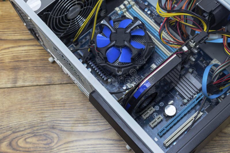 Opened PC Computer Case and a Wrench Stock Photo - Image of cooling ...