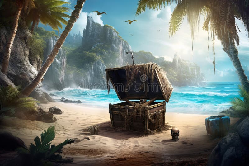 Opened Pirate Chest. Generate Ai Stock Illustration - Illustration of ... Opened Pirate Chest. Generate Ai Stock Illustration - Illustration of ...