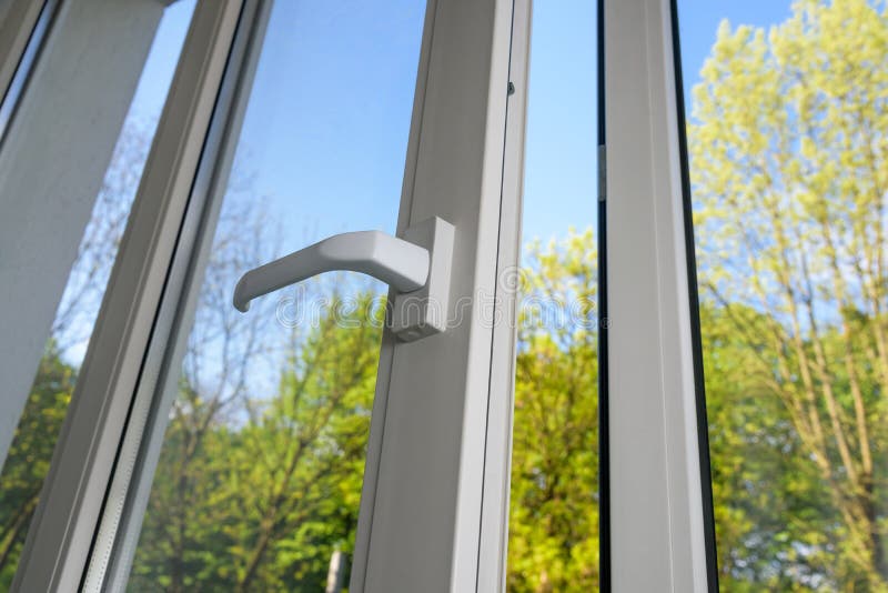 Opened Vinyl Plastic Window Stock Photo - Image of open, blur: 218658726