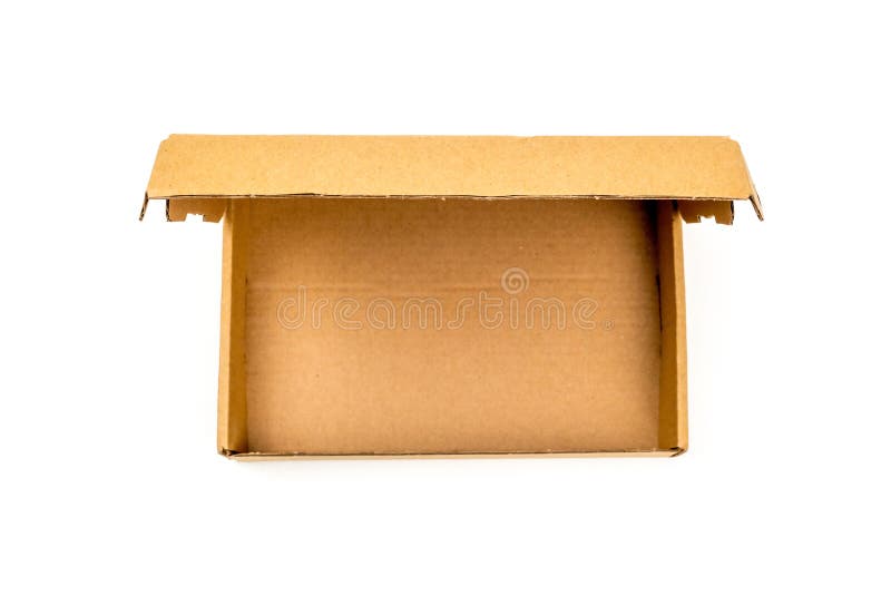 Closed Rectangular Cardboard Box Stock Photo - Image of beige, send ...