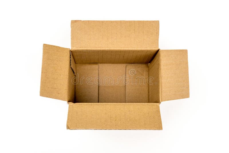 Closed Rectangular Cardboard Box Stock Photo - Image of beige, send ...