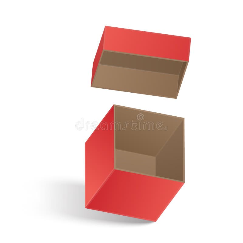 The Opened Red Box Isolated on White Background. Vector Illustration ...